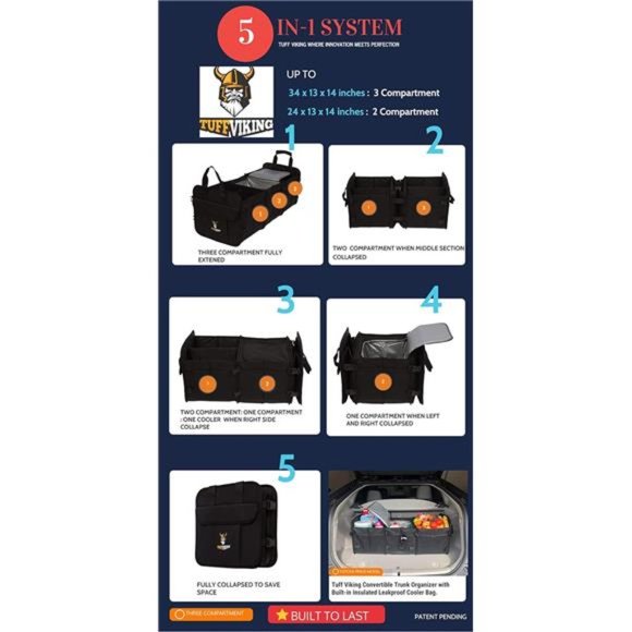 Storage & Organization | Convertible Large 3 Compartment Suv Trunk ...